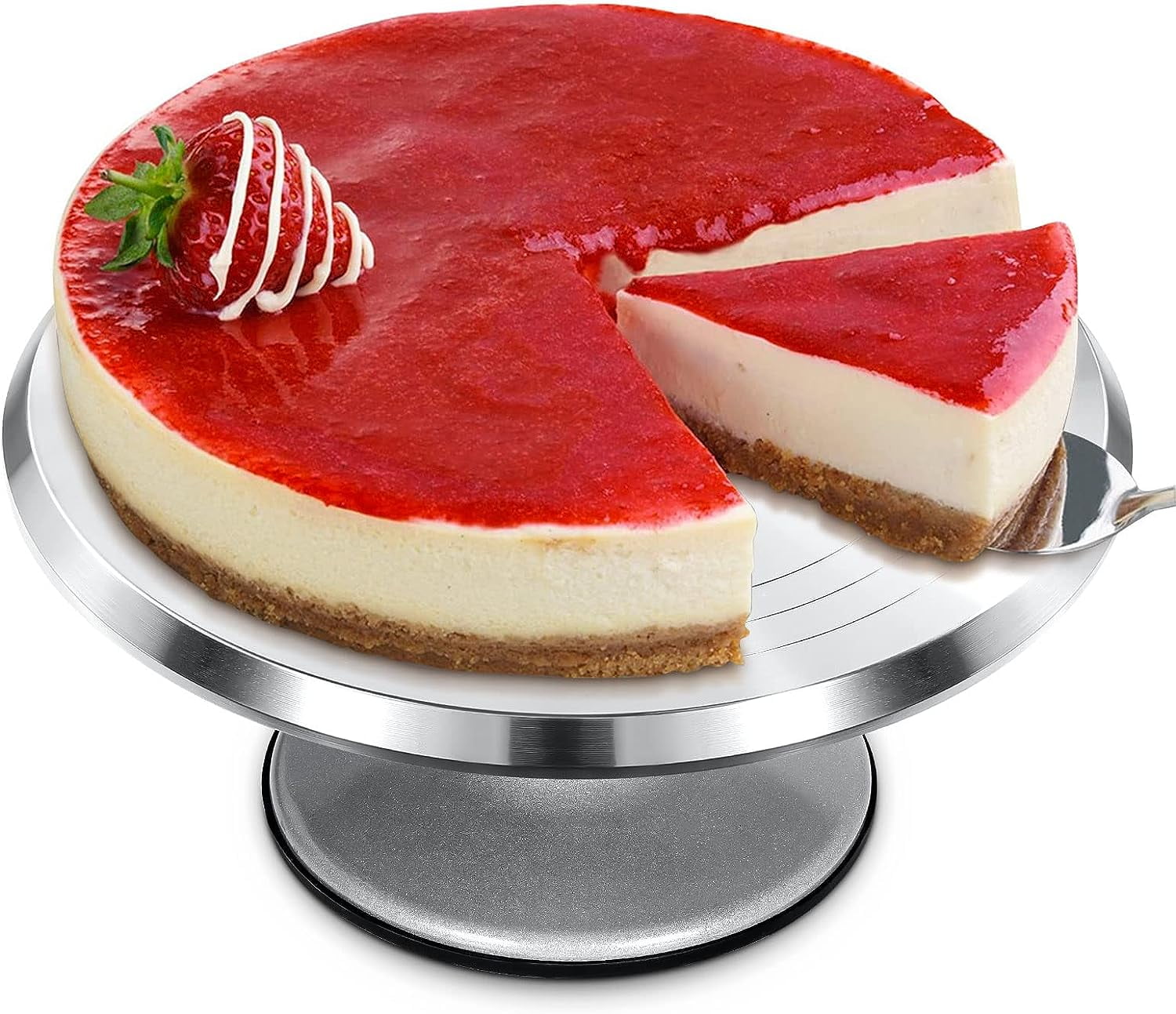 12" Rotating Cake Stand - Aluminum Decorating Turntable for ...
