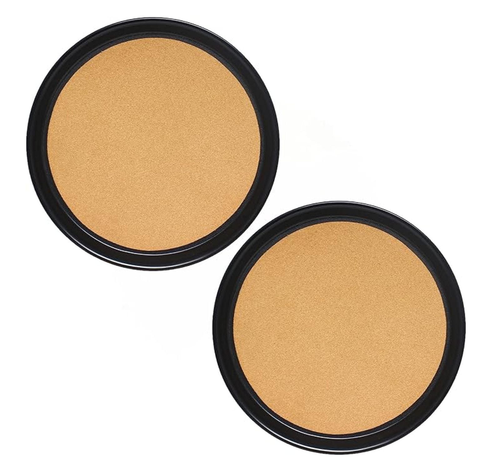 - 12” Round Anti-Slip Serving Tray with Cork Surface Black Color Set of ...