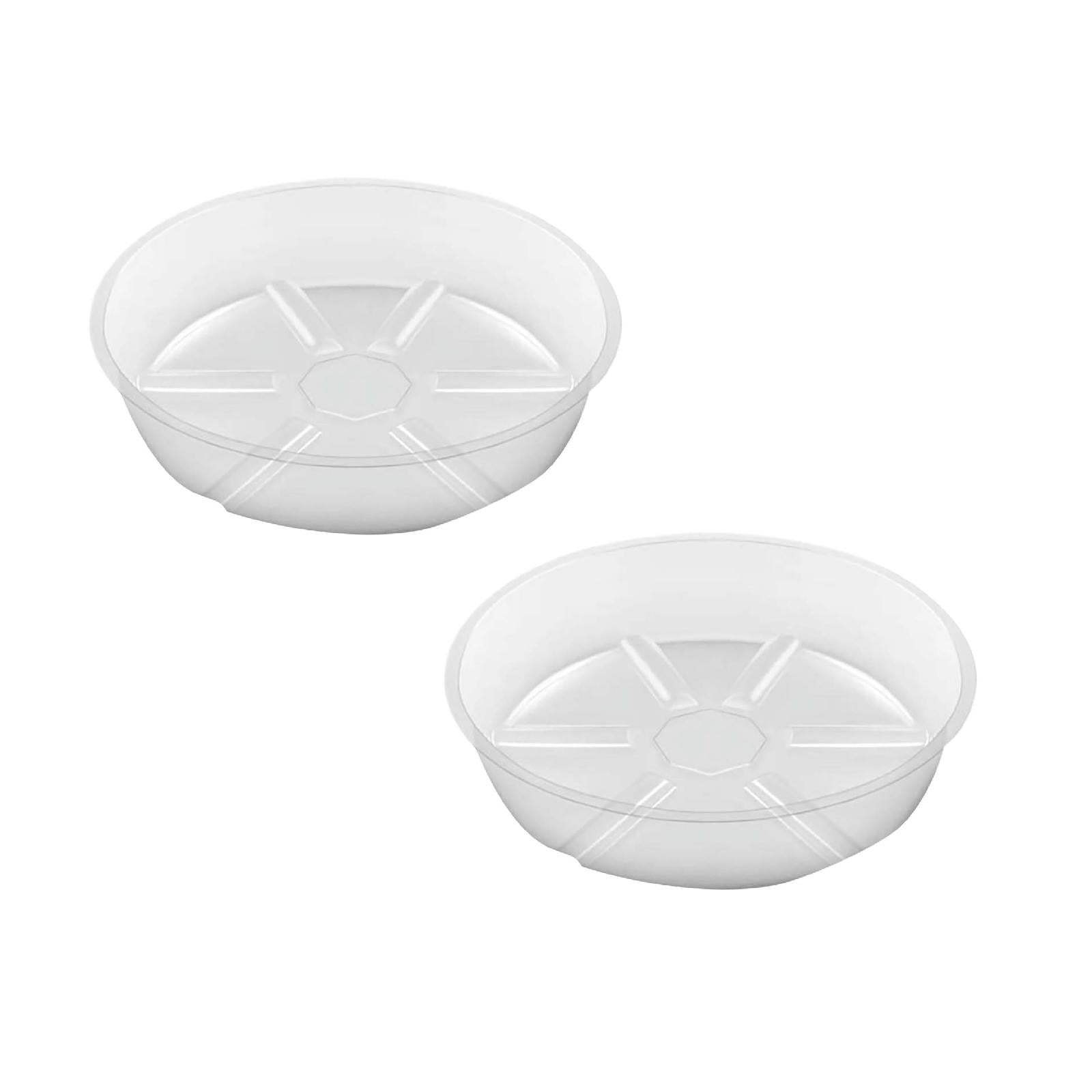 12" Round Clear Plastic Plant Saucers, Versatile Plastic Planter Tray ...