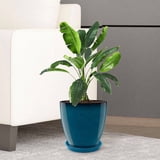 12" Round Planter Resin Vase for Indoor Outdoor Porch/Patio with ...