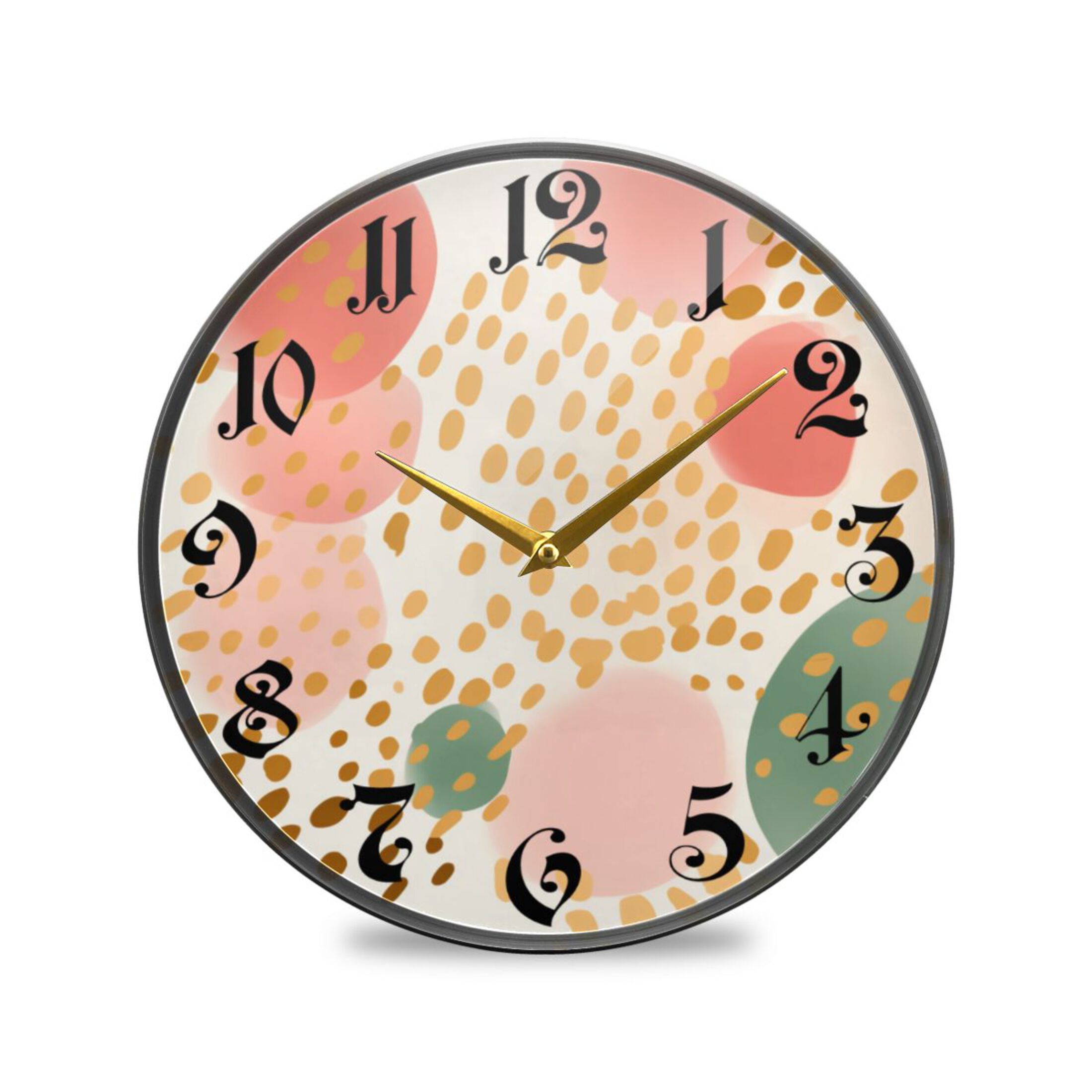 12" Round Silent Wall Clocks Abstract Dots Acrylic Battery Operated ...