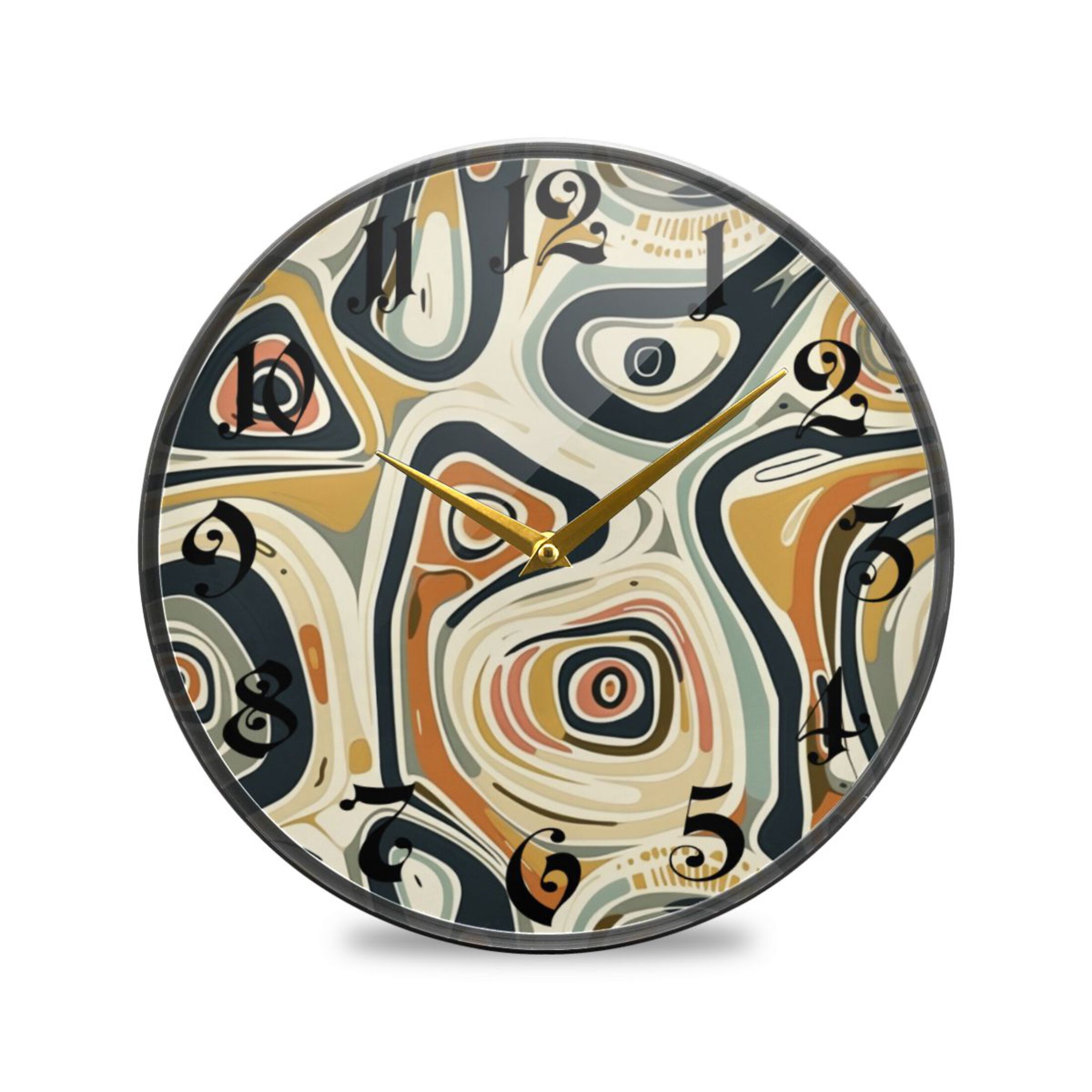 12" Round Silent Wall Clocks Abstract Graffiti Acrylic Battery Operated ...