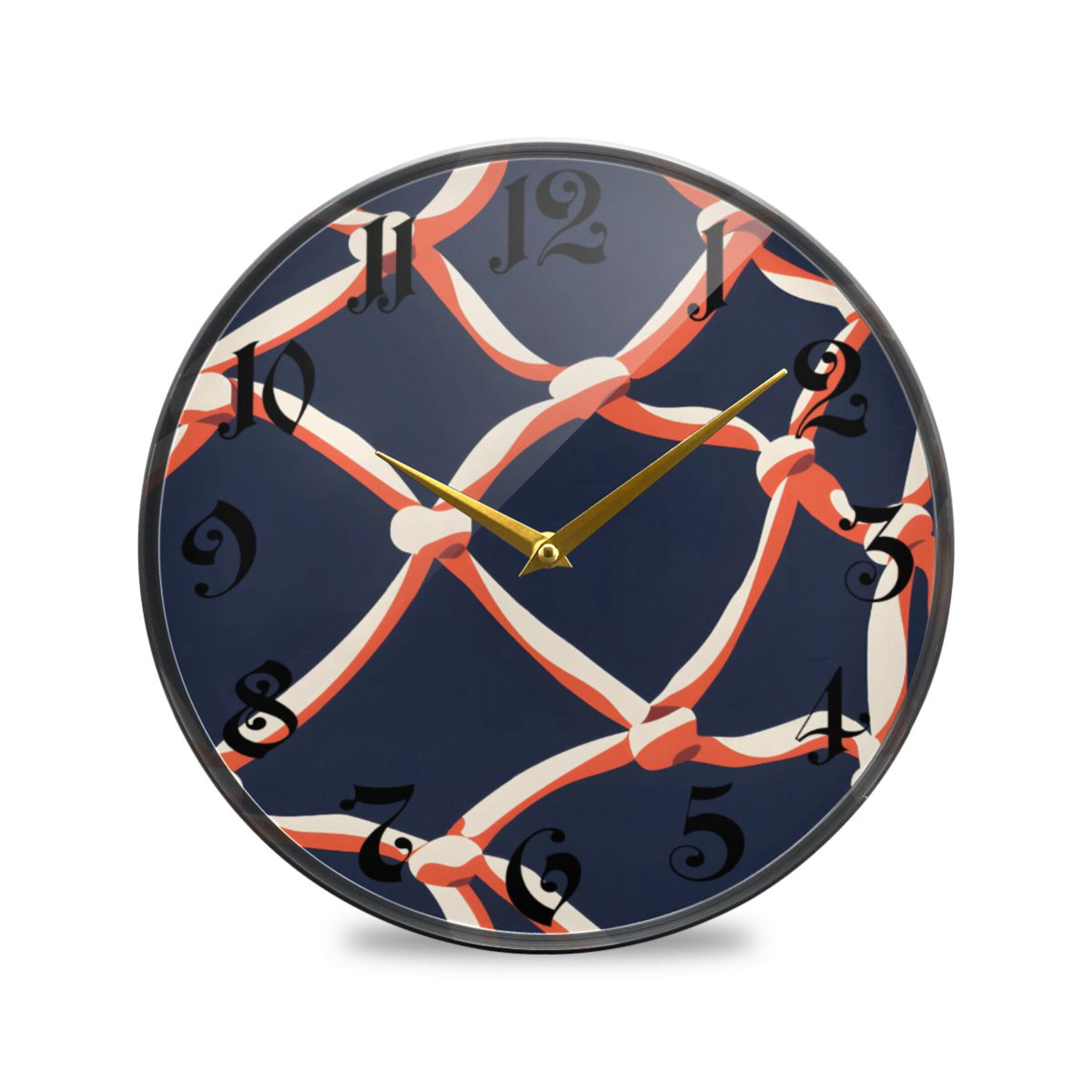 12" Round Silent Wall Clocks Abstract Line Acrylic Battery Operated ...
