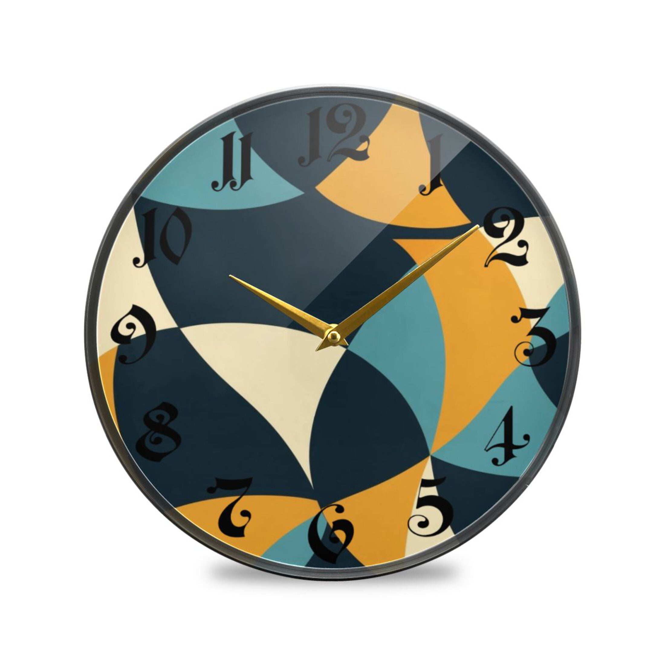 12" Round Silent Wall Clocks Art Lines Acrylic Battery Operated Clock ...