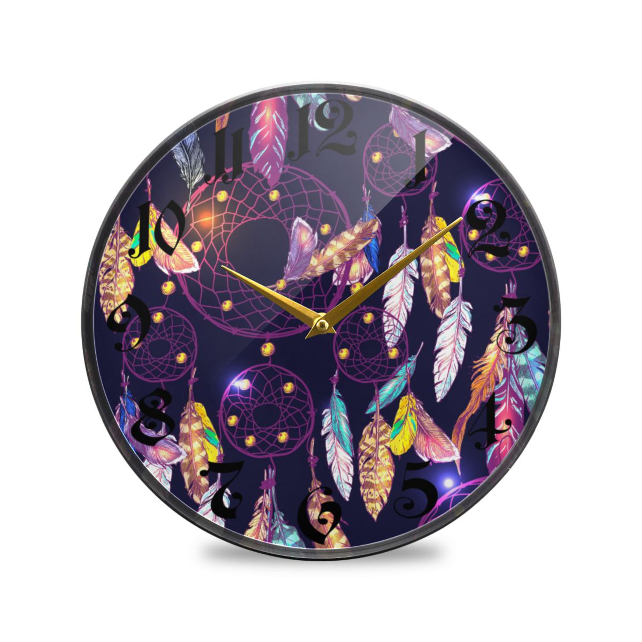 12" Round Silent Wall Clocks Beautiful Magic Bohomia Acrylic Battery ...