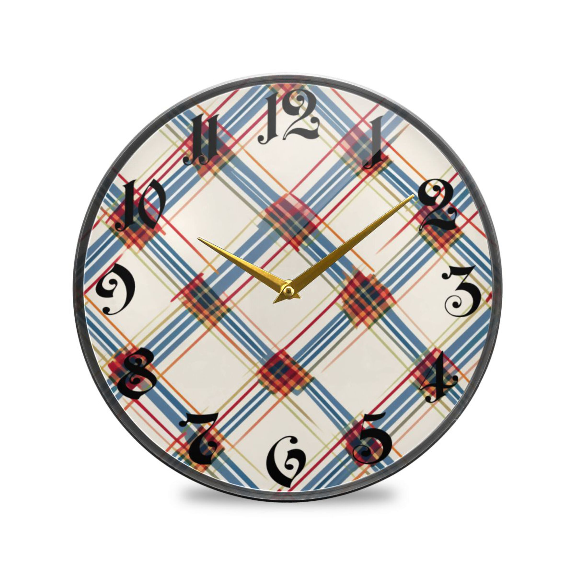 12" Round Silent Wall Clocks Grid Lattice Acrylic Battery Operated ...