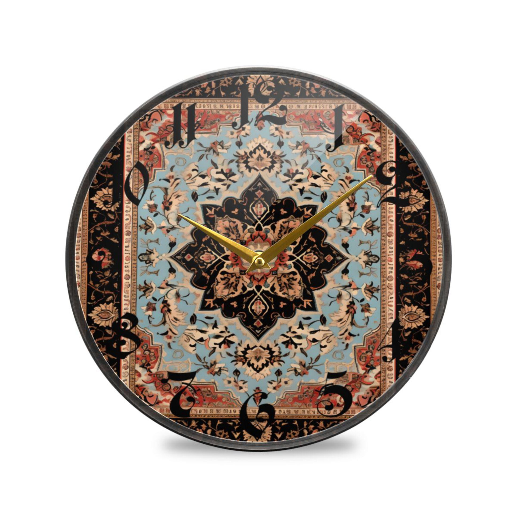 12" Round Silent Wall Clocks Indian Flowers Acrylic Battery Operated ...