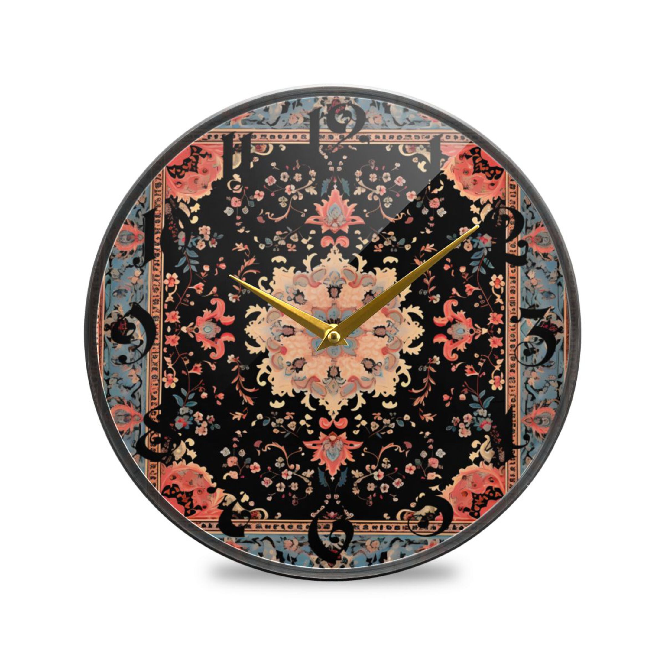 12" Round Silent Wall Clocks Indian Retro Acrylic Battery Operated ...