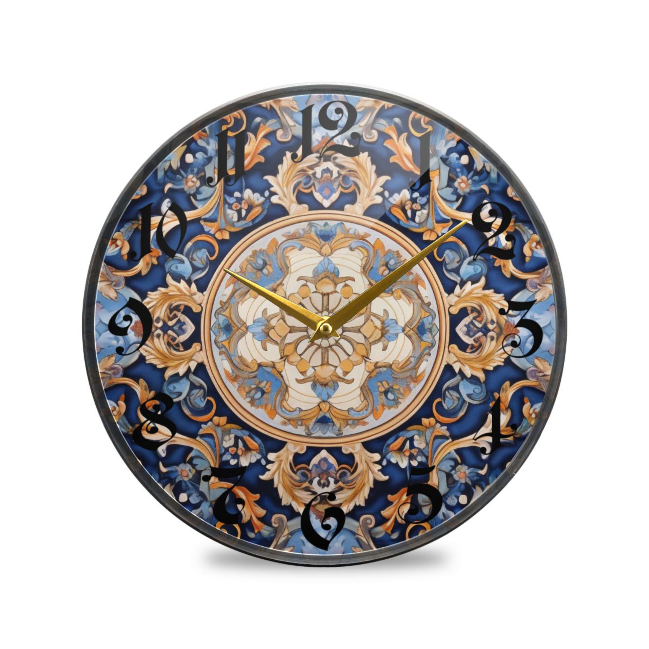 12" Round Silent Wall Clocks Modern Mandala Acrylic Battery Operated ...