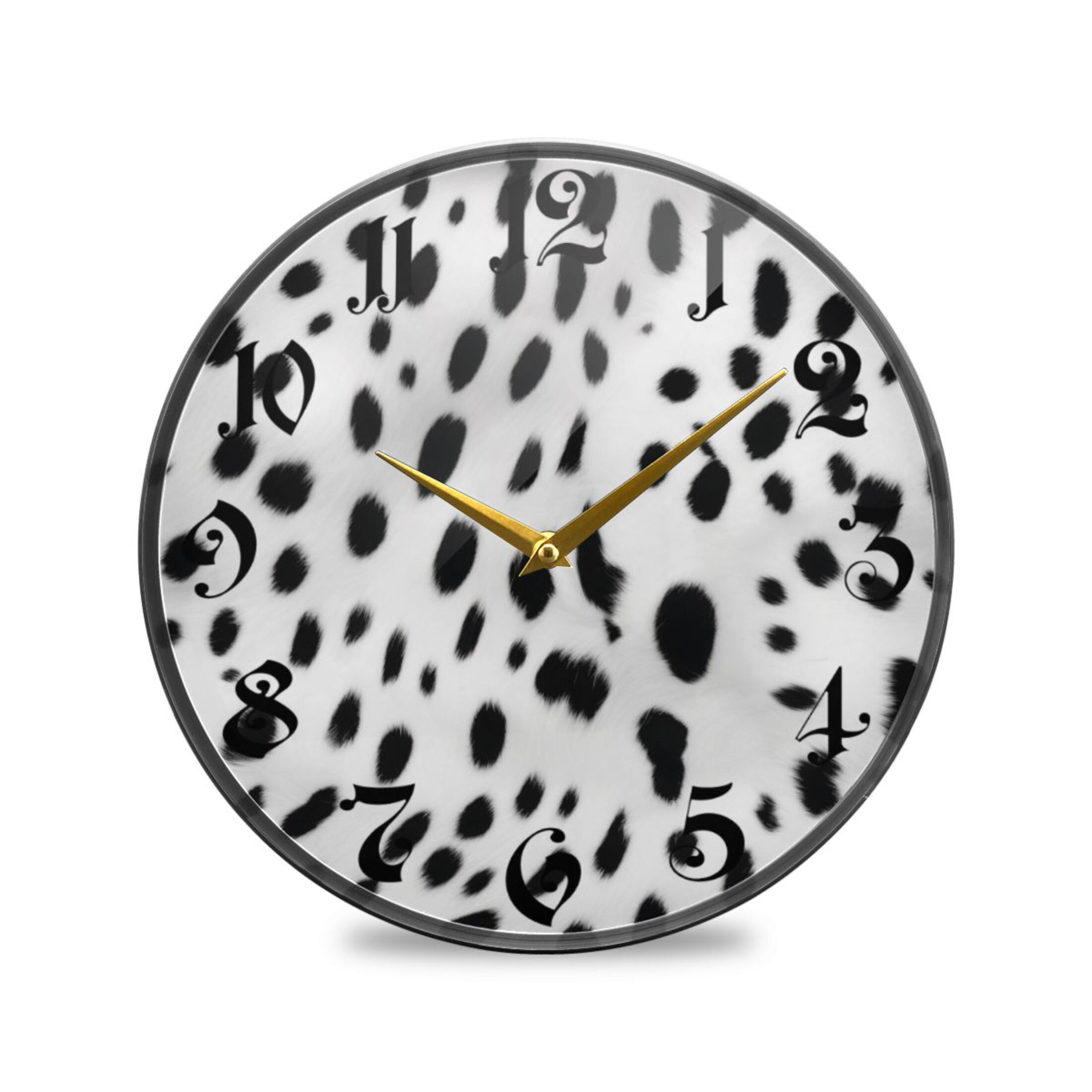 12" Round Silent Wall Clocks Polka Dots Acrylic Battery Operated Clock ...
