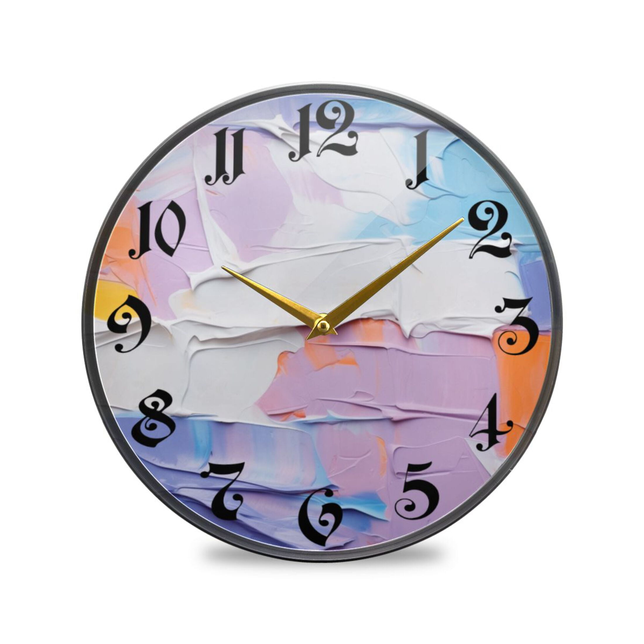 12" Round Silent Wall Clocks Purple Paint Acrylic Battery Operated ...