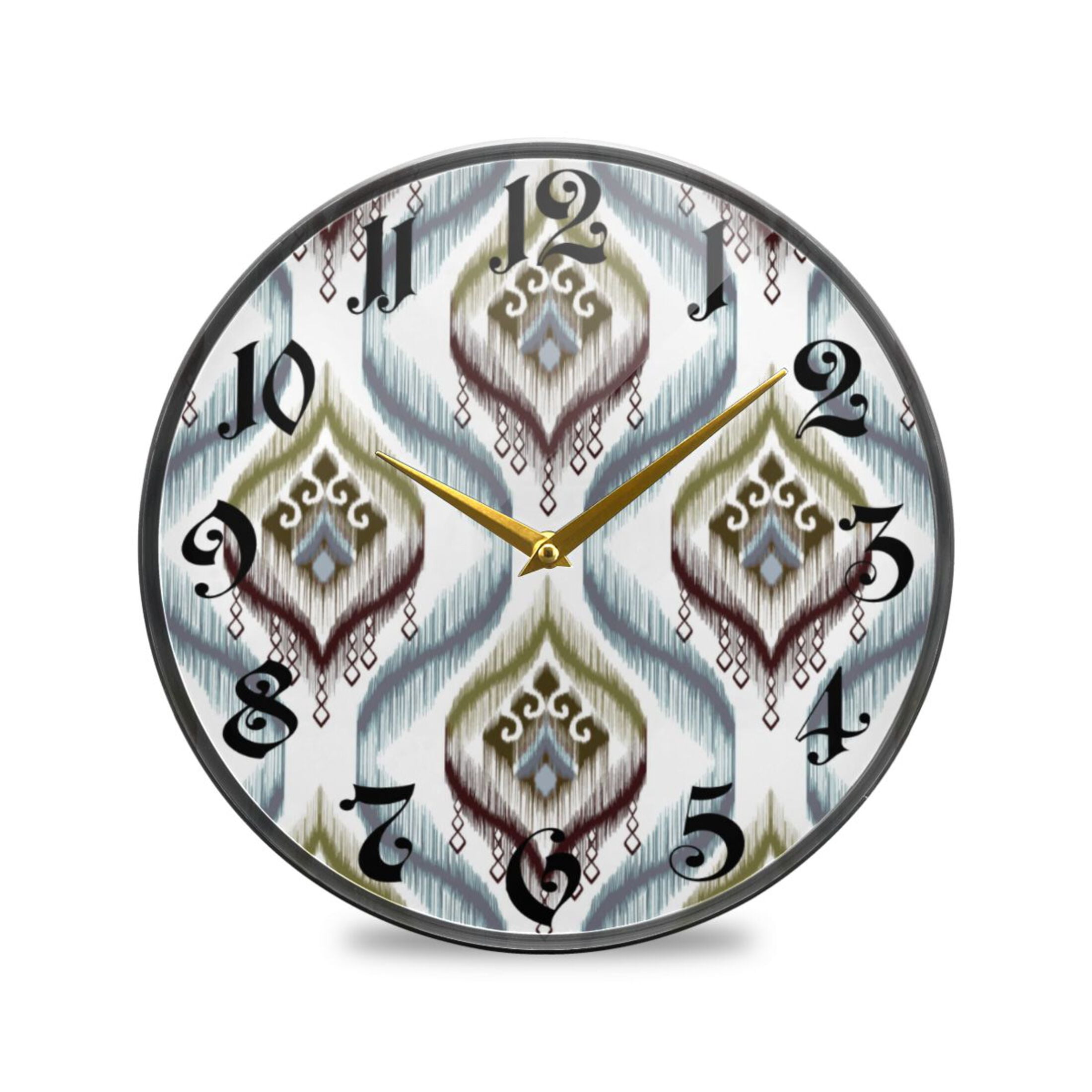 12" Round Silent Wall Clocks Tribal Ethnic Indian Mandala Acrylic ...