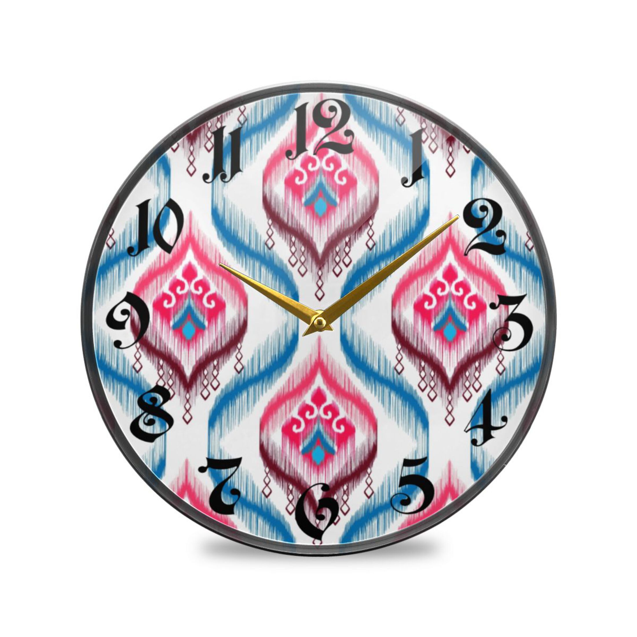 12" Round Silent Wall Clocks Tribal Indian Bohomia Ethnic Acrylic ...