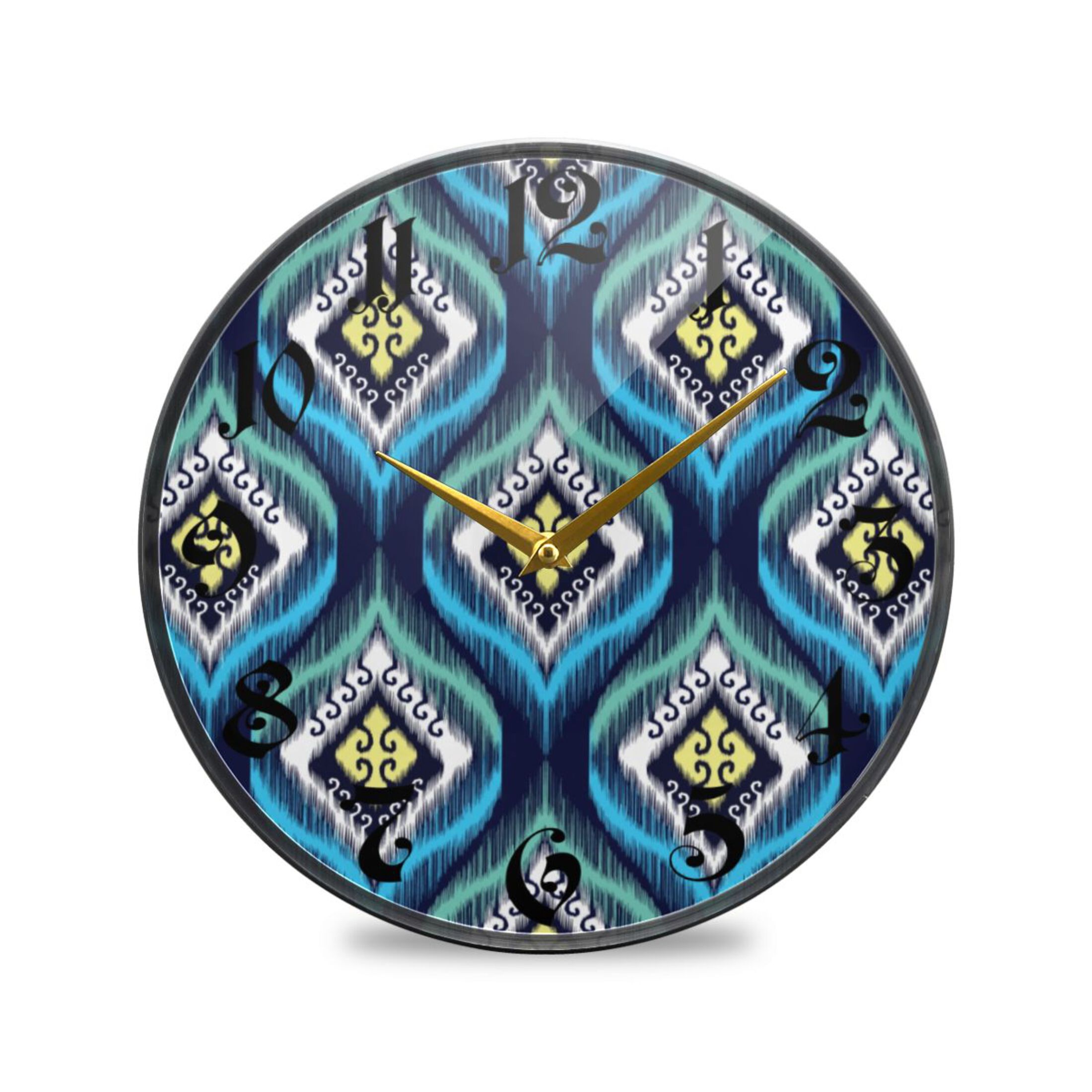 12" Round Silent Wall Clocks Tribal Indian Ethnic Bohomia Acrylic ...