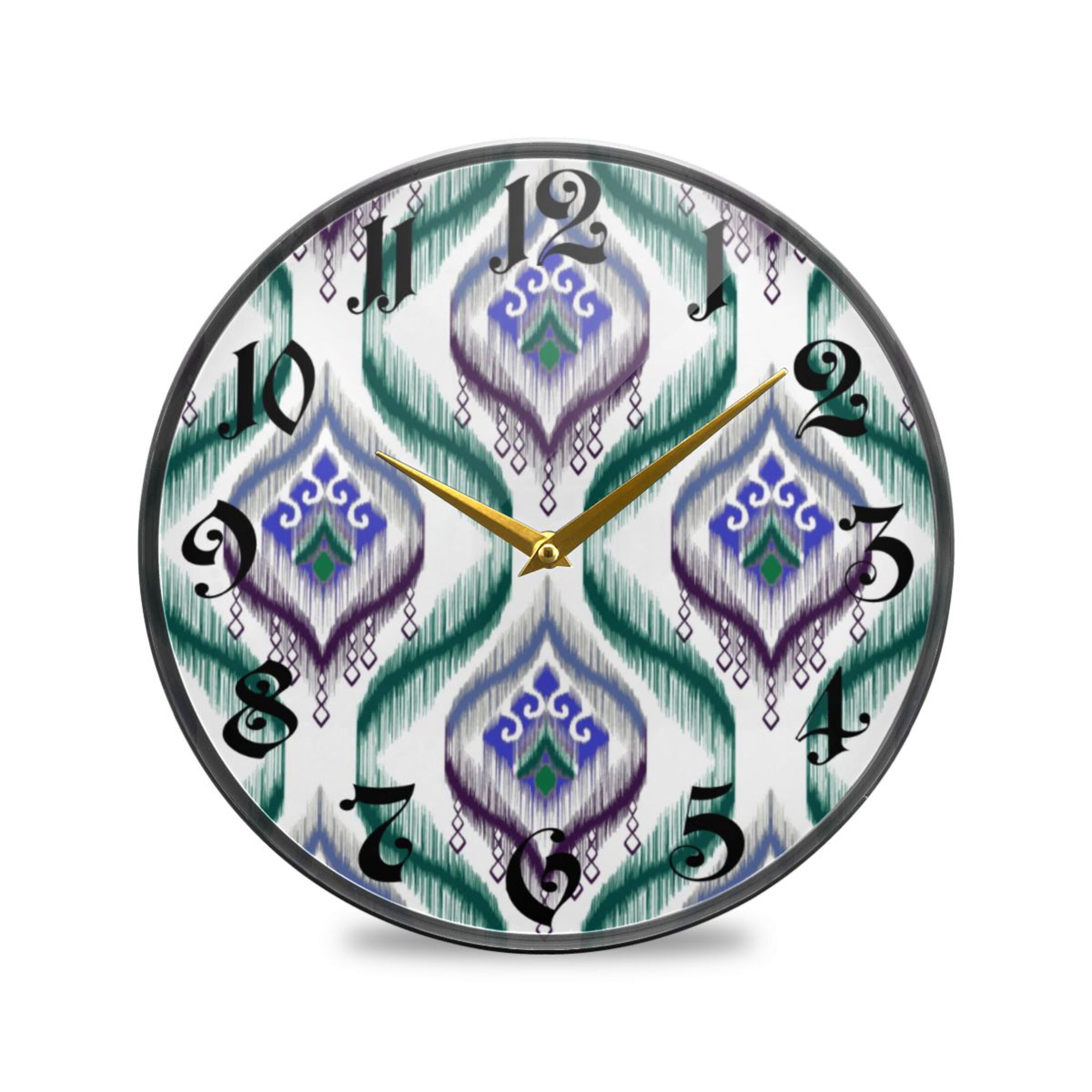 12" Round Silent Wall Clocks Tribal Indian Ethnic Mandala Acrylic ...