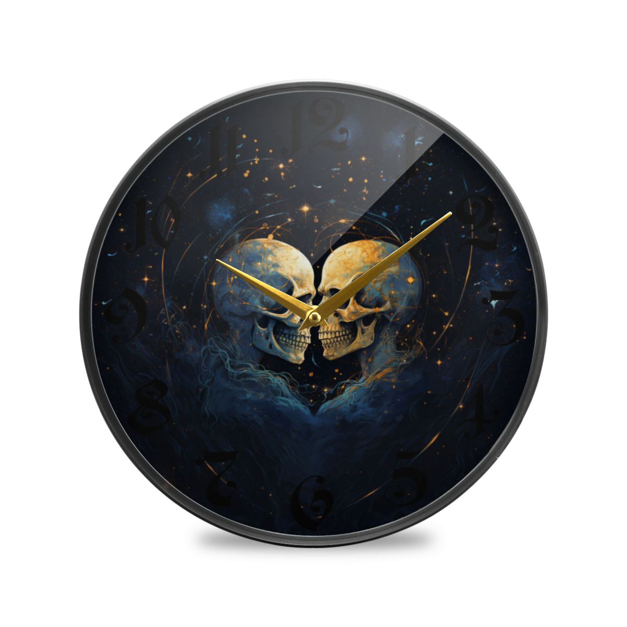 12" Round Silent Wall Clocks Two Human Skeleton Acrylic Battery ...