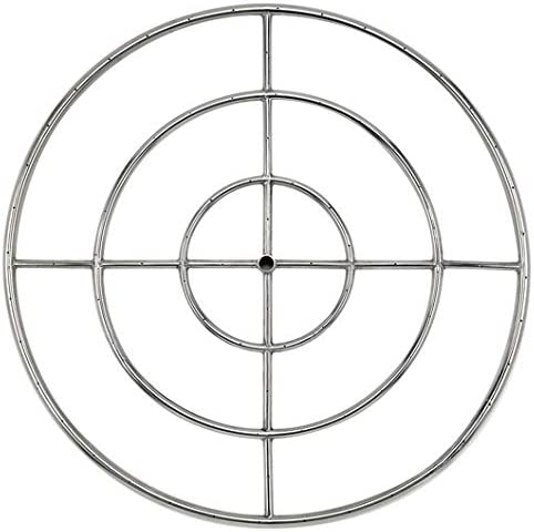 12” Round Stainless-Steel Fire Pit Burner Ring - Durable & Weatherproof ...