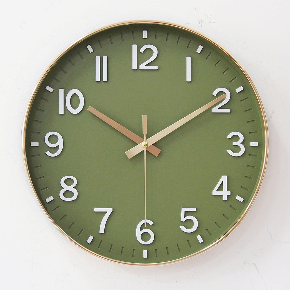 Bevtee 12 Inch Wall Clocks, Battery Operated, Silent Non Ticking Modern ...