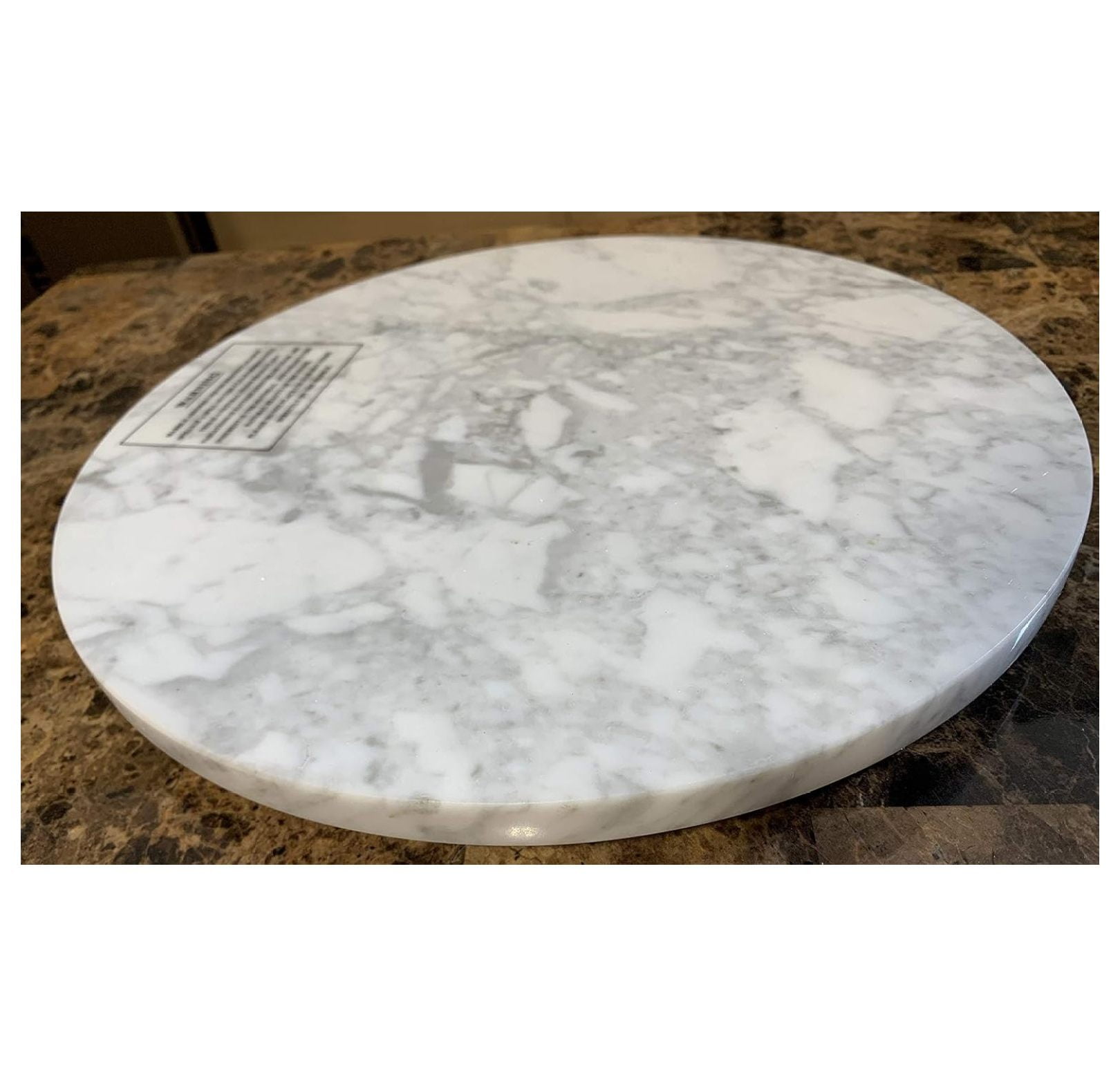 12” Round White Marble Lazy Susan Turntable Tray - Walmart.com