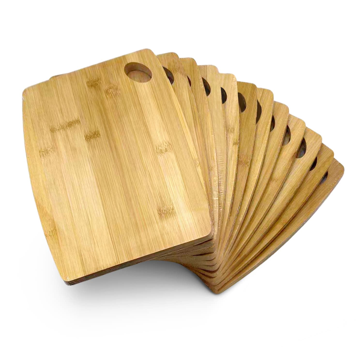 12 Round With Handle Cutting Boards, Bulk Set of 12, for food prep and ...