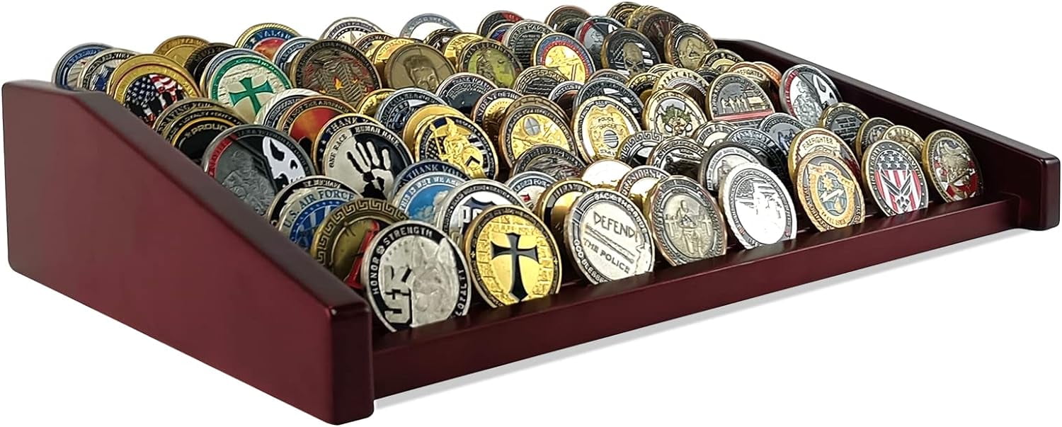 12 Rows Military Challenge Coin Holder Display Case for 90-100 Coins ...