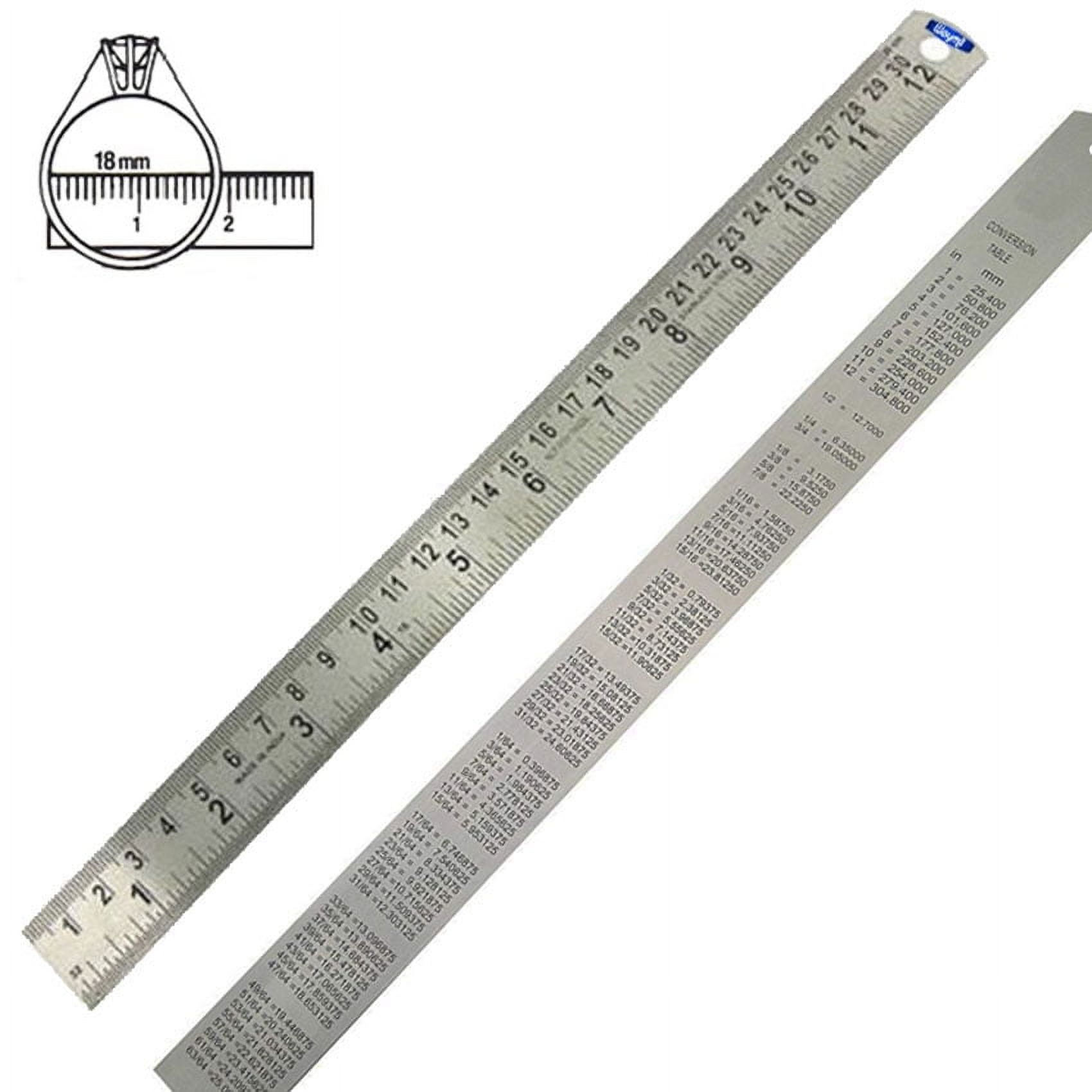 12" Ruler Stainless Steel Jewelry Measuring Conversion Gauge Tool ...