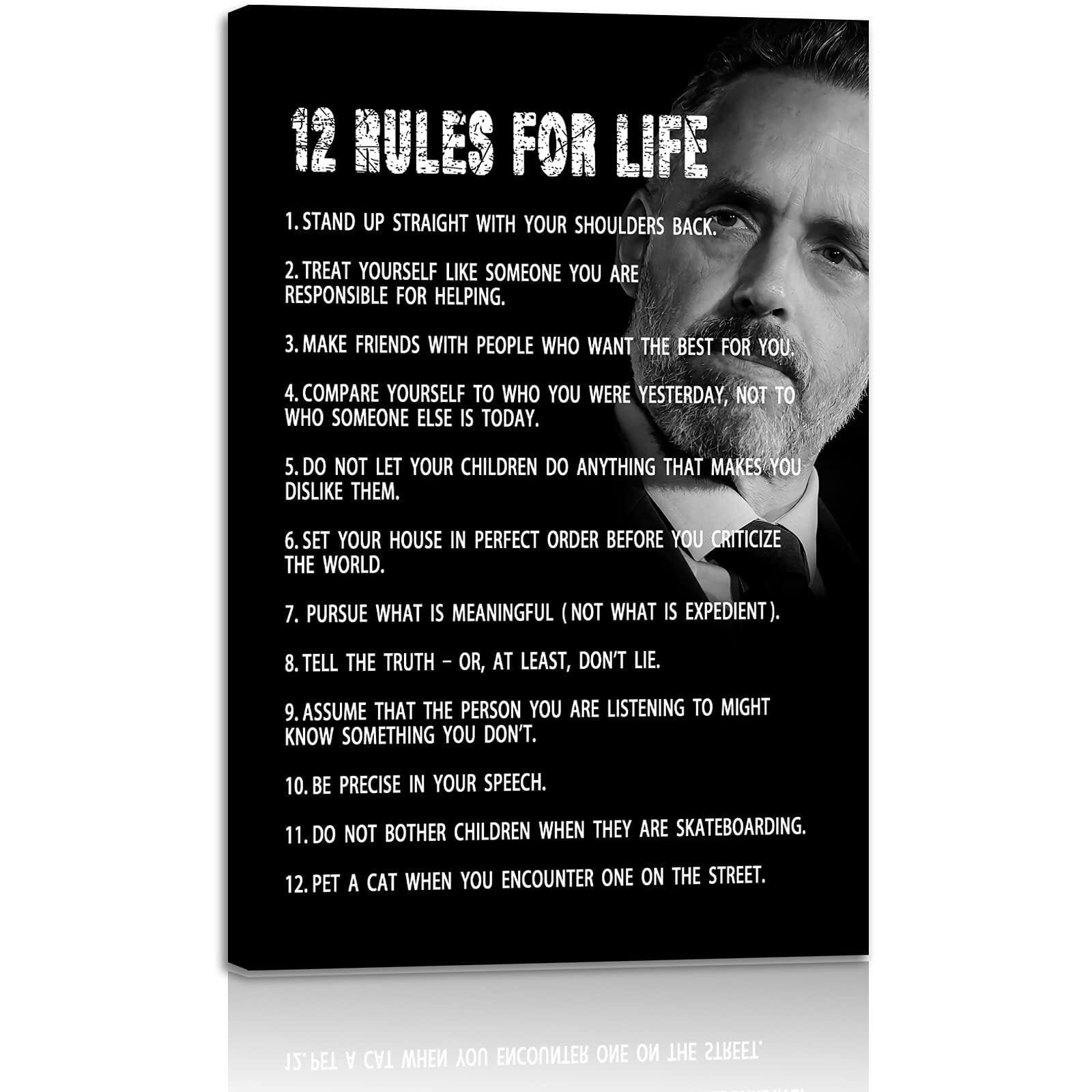 The 12 Rules For Life Inspirational Printed Canvas Wall Art 12 Rules Of ...