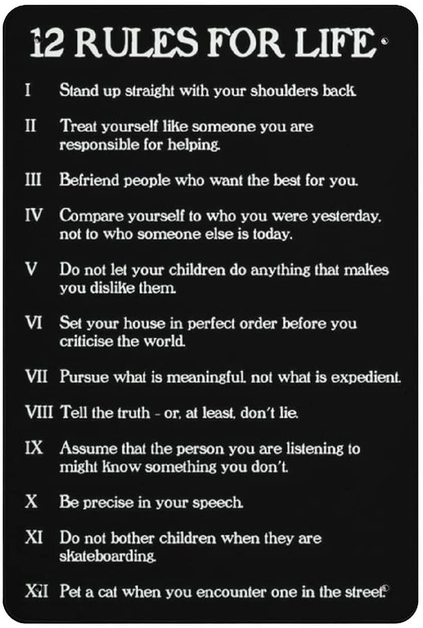 12 Rules for Life Stand Up Straight with Your Shoulders Back Metal Tin ...