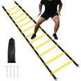 12 Rungs Agility Ladder Set, Training Ladder with Steel Stakes and ...