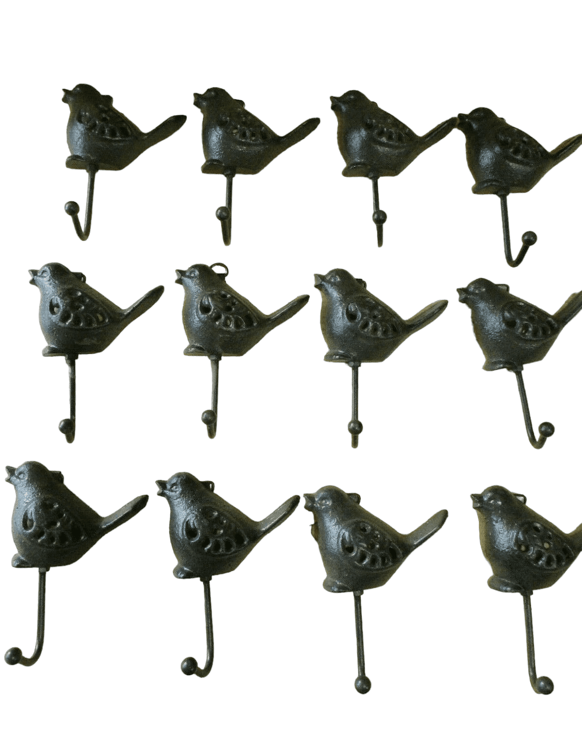 12 Rustic Cast Iron Bird Dove Coat Hook Entryway Towel Rack Garden ...