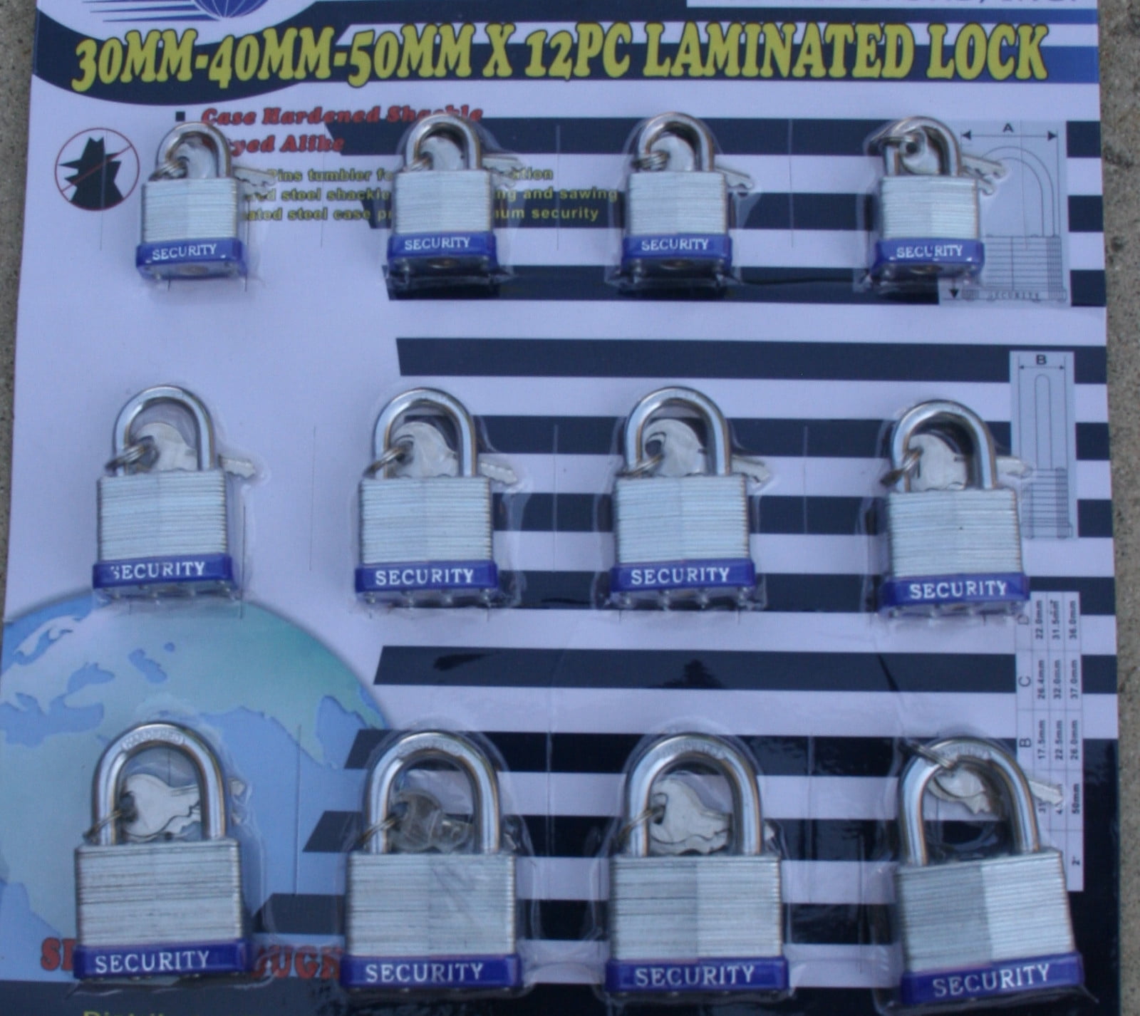 12 SECURITY ASSORTED SIZES LOCK SET W SAME MATCHING KEYS BOAT DOOR TOOL ...