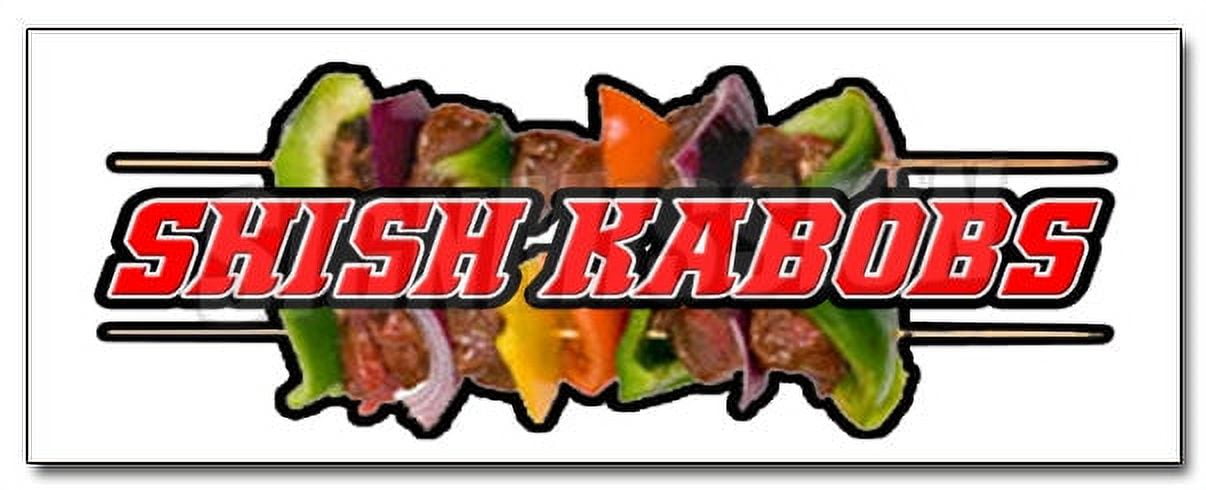 12" SHISH KABOBS 1 DECAL sticker kebab middle east eastern falafel lamb ...
