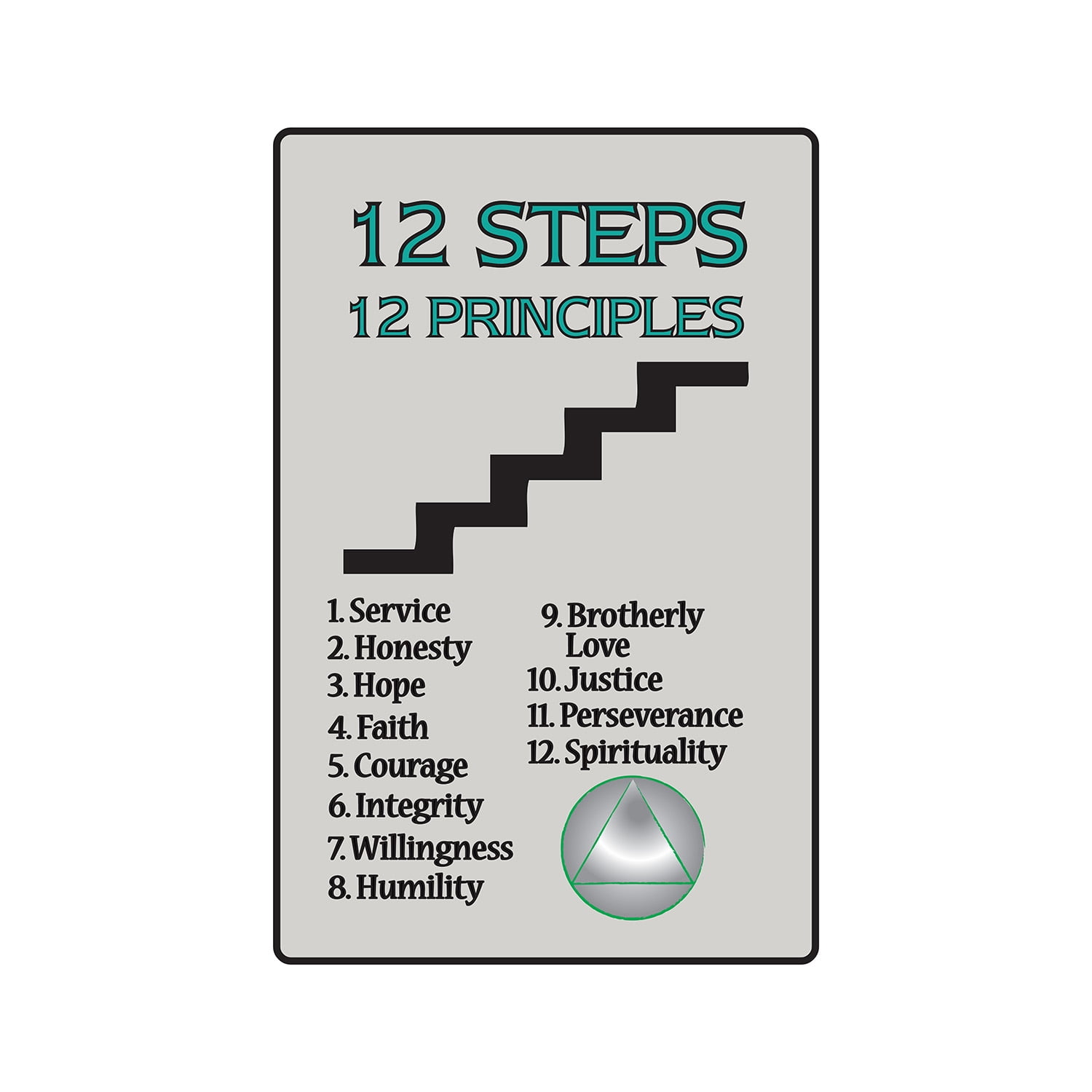 12 STEPS 12 PRINCIPLES Decal alcohol rehab sober treatment parking ...