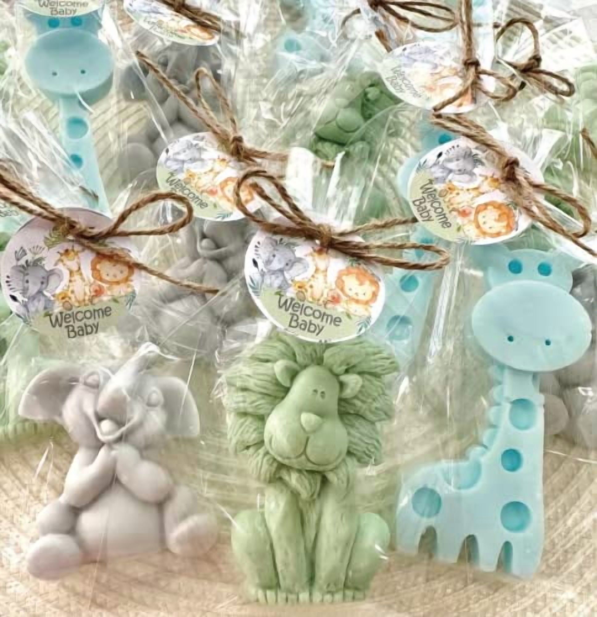12 Safari Animals Soap Favors - Baby Shower Party Favors for Guests ...