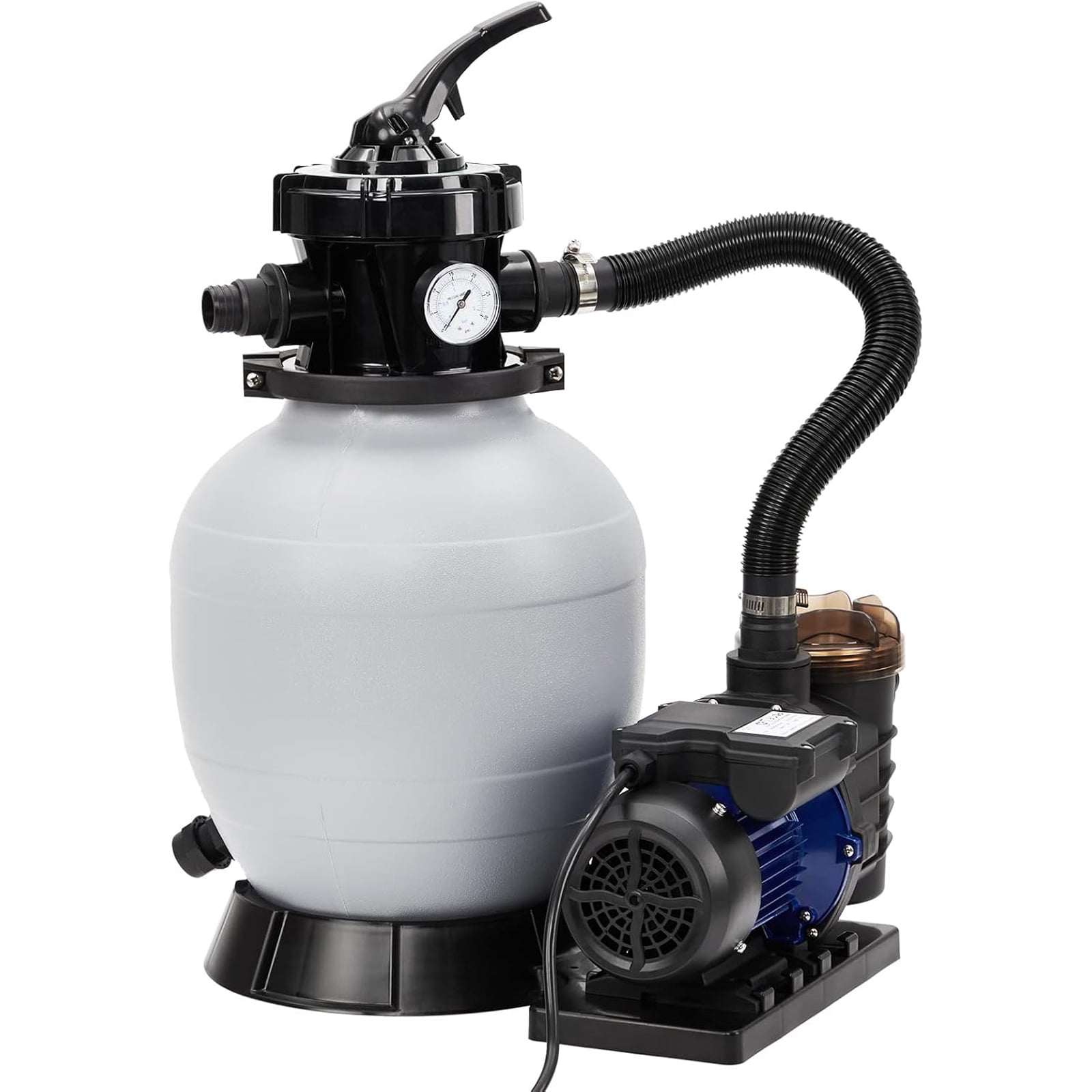 12" Sand Filter Pump with 1Lb Filter Ball, 2641GPH 1/2HP Pool Sand ...