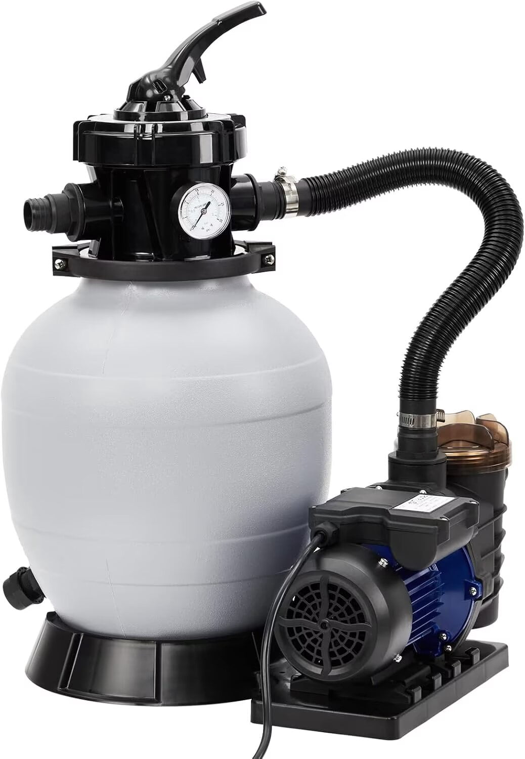 12" Sand Filter Pump for Above Ground and Inground Pools, 2641GPH 1/2HP ...