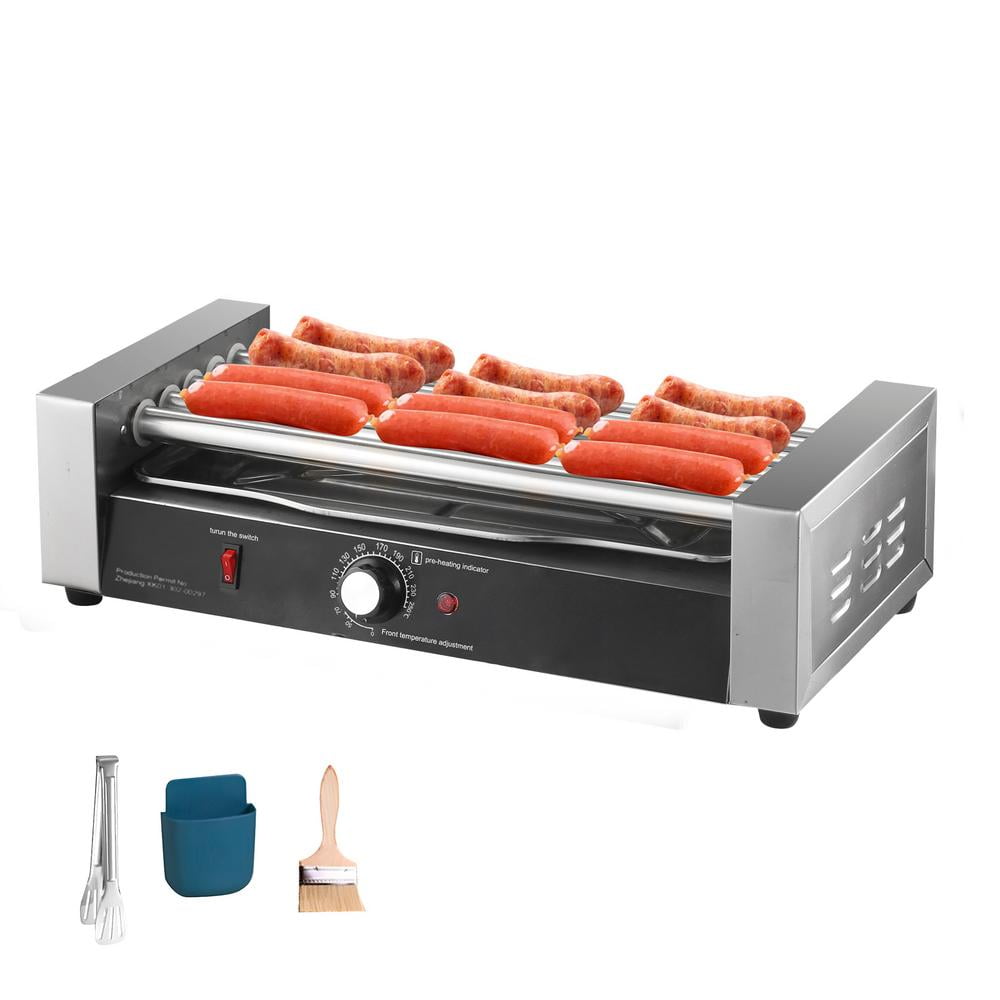 12-Sausage Capacity 850W Hot Dog Roller Machine, Dual Temp Control ...