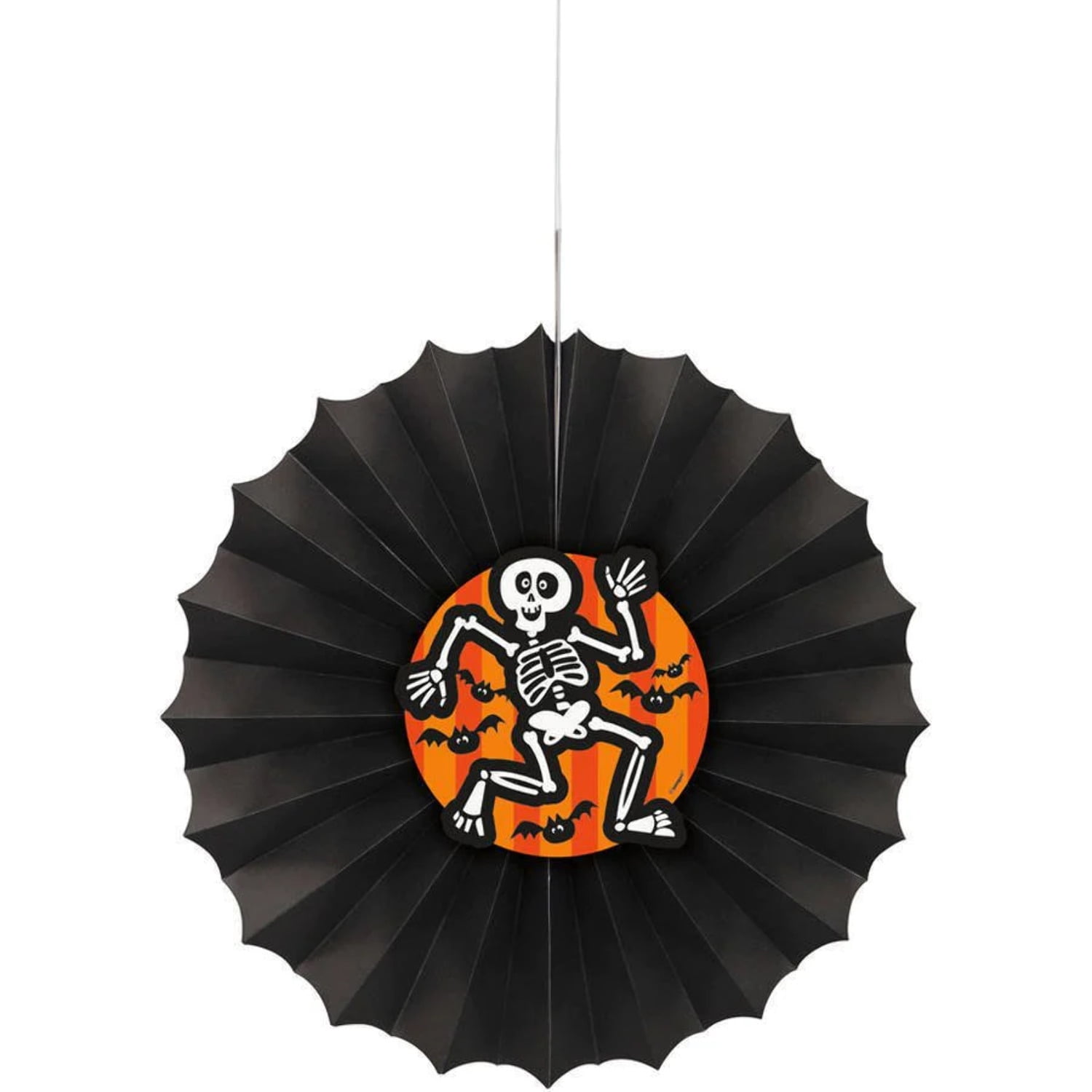 12" Scaredy Bat Skeleton Halloween Tissue Paper Decorative Fan ...