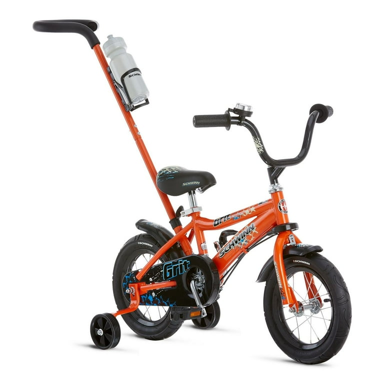 12 Schwinn Orange Grit Boys Bike with Removable Push Handle Walmart