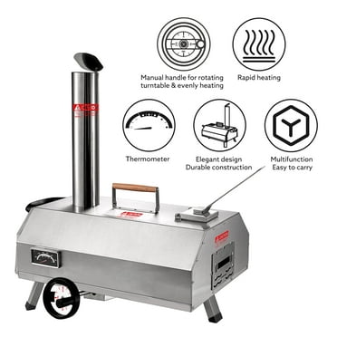 Big Horn Outdoors Wood Pellet, Wood Fired, Stainless Steel Pizza Oven ...