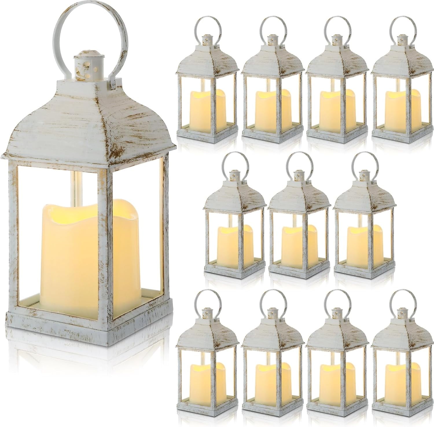 12 Set 10 Inch White Decorative Candle Lanterns Bulk Lanterns ...