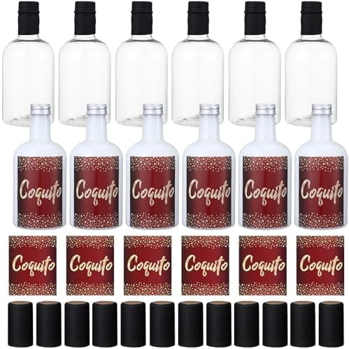 12 Set 16 oz Christmas Coquito Bottles Plastic Wine Bottles Christmas ...