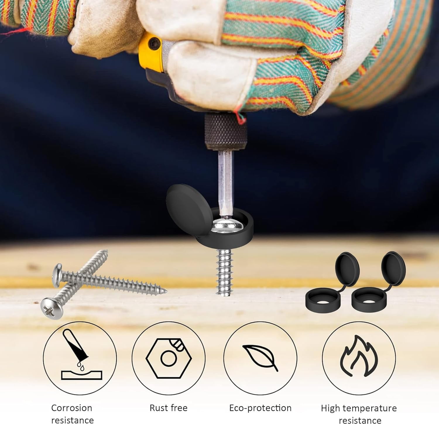 12 Set 3 Inch Shutter Screws and Caps, Shutter Screws with Caps for ...