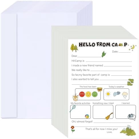 12 Set Camp Stationary Fill in The Blank Postcards 11.6'' x 8.6 ...