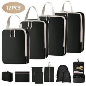 BAGSMART Compression Packing Cubes, 6 Pcs, Expandable Travel Organizer ...