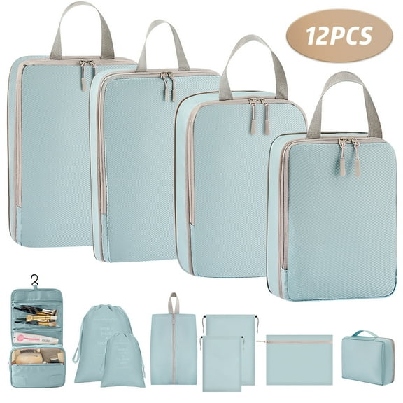 4 Set/6 Set/8 Set Compression Packing Cubes Travel Accessories ...