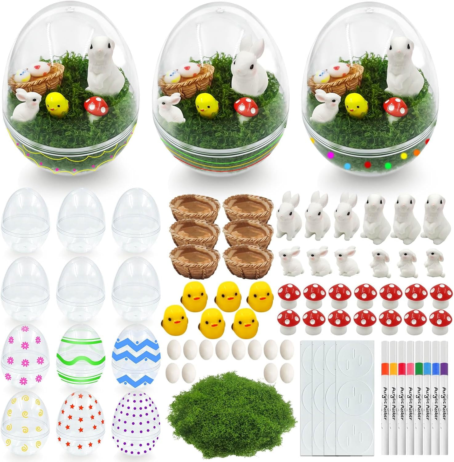 12 Set DIY Easter Snow Globe Craft Kit，Create Your Own Easter Egg and ...