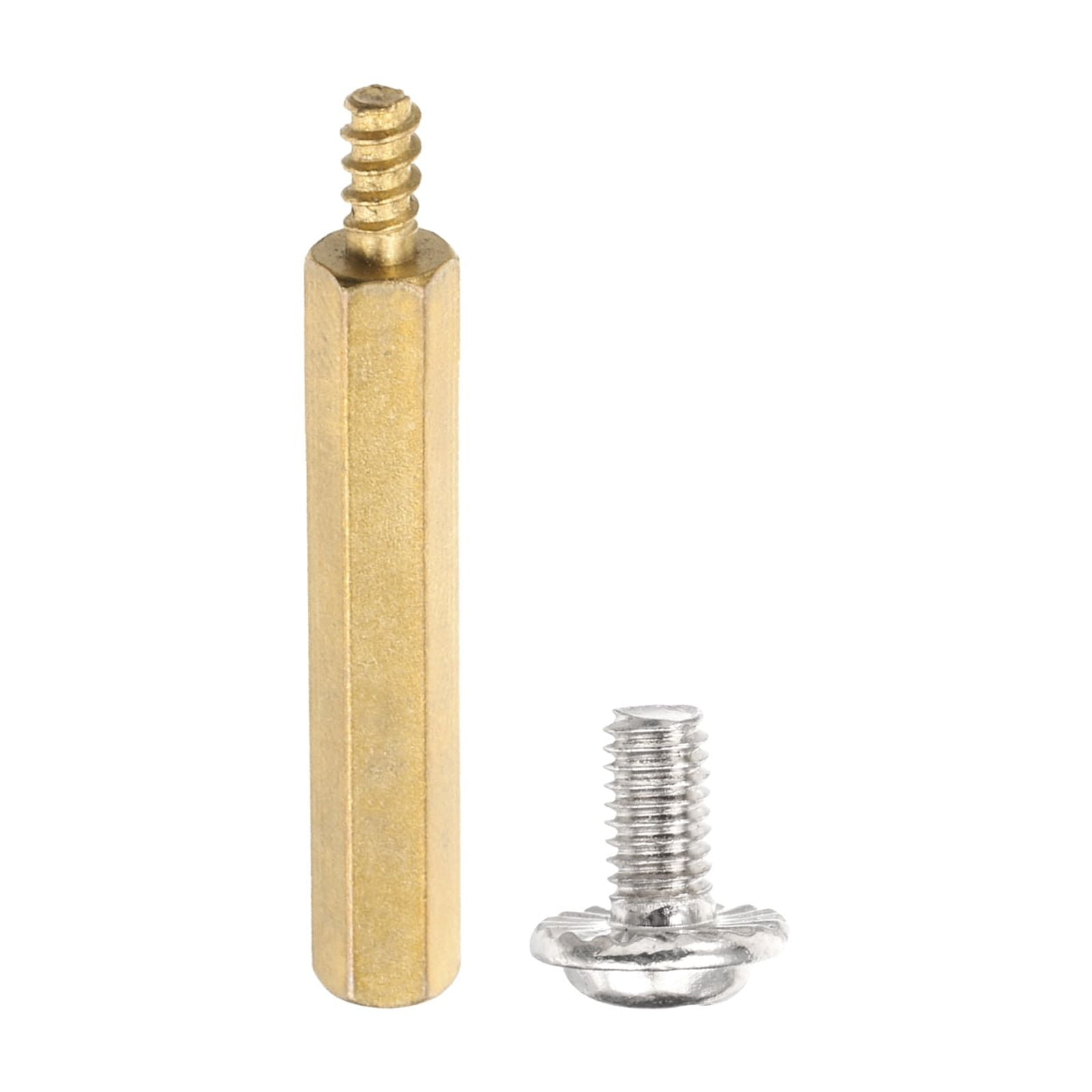 12 Set M3 x 12mm + 6mm Hex Motherboard Standoffs with Screw, Brass ...