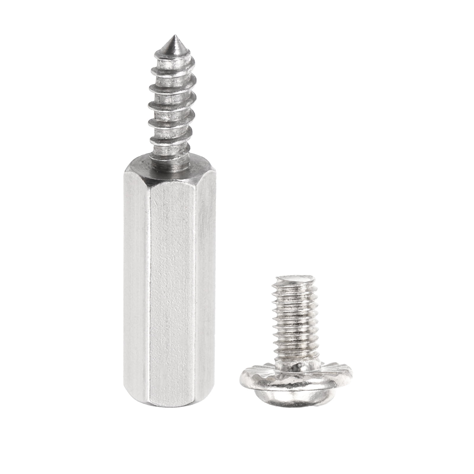12 Set M3 x 15mm + 8mm Hex Motherboard Standoffs with Screw, Silver ...