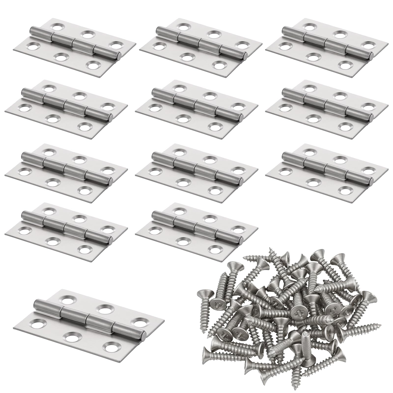 12 Set Stainless Steel Hinges, Small Hinges for Cabinet Doors, Folding ...